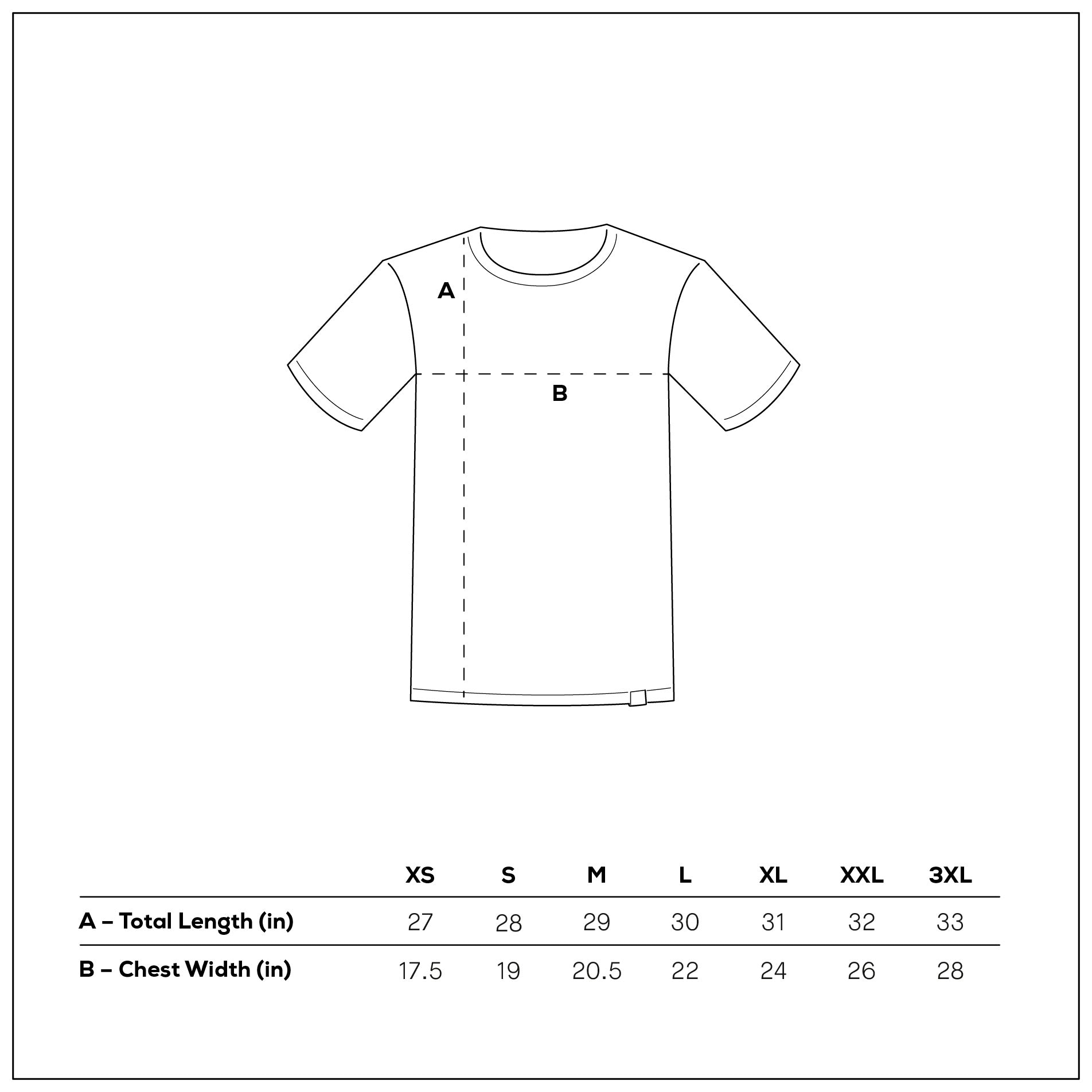 Shirt Sizing Guide (White) – the kurzgesagt shop